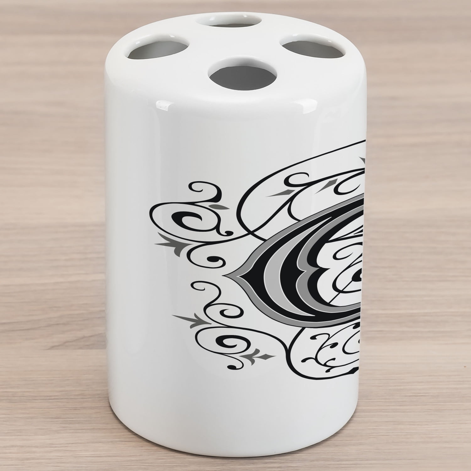 Letter C Ceramic Toothbrush Holder, Victorian Inspired Gothic Style ...