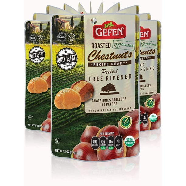 Gefen Organic Whole Roasted & Peeled Chestnuts, 3oz 12 Pack - Walmart.com