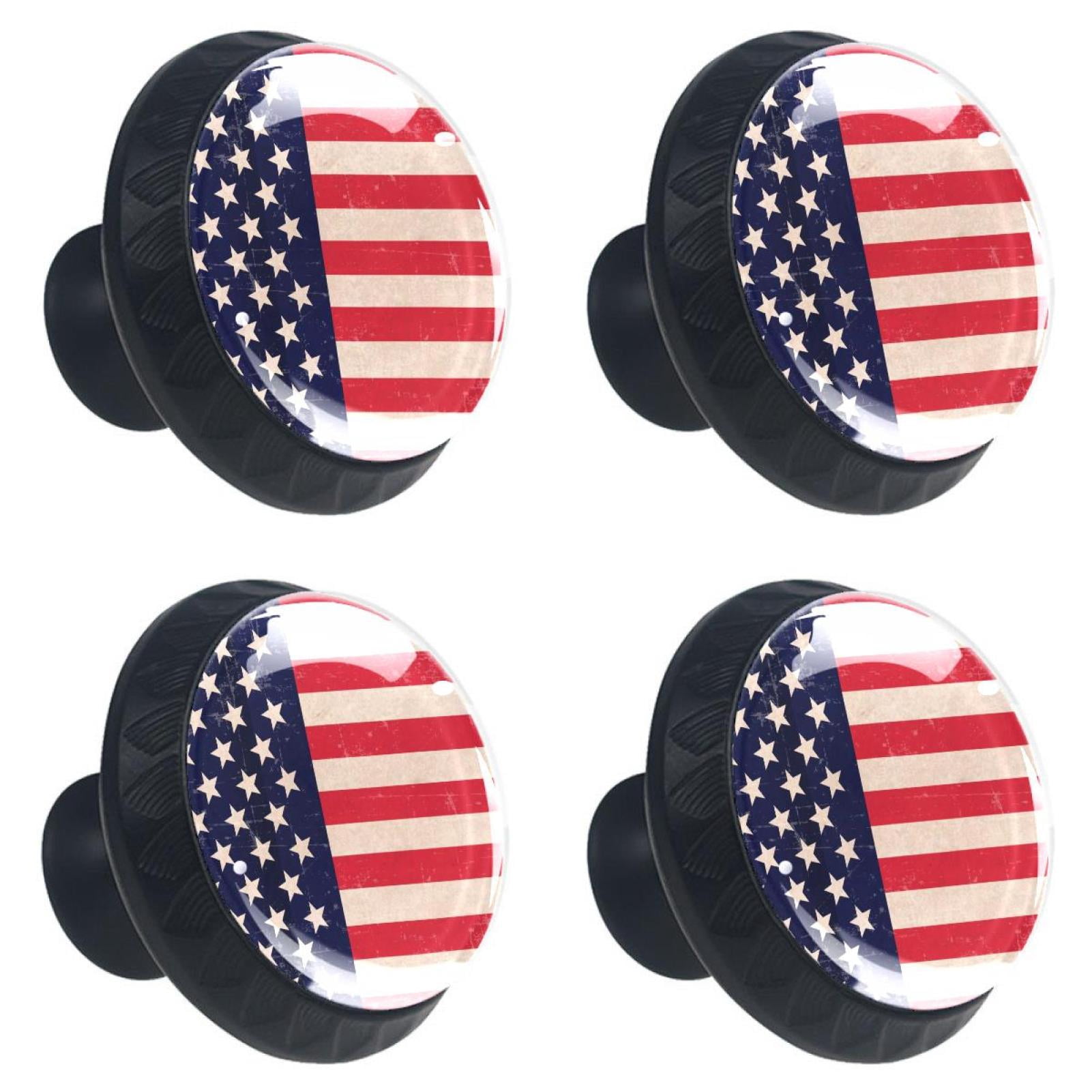 4 Pcs Patriotic Flag Knobs for Kitchen Cabinet Cupboard Dresser ...