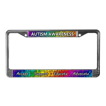 Autism Awareness Puzzle Piece Pattern License Plate Frame - Walmart.com