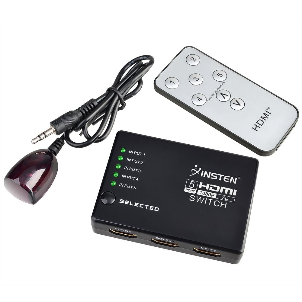 Insten HDMI Switch HDMI Switcher HDMI Switch box with Remote (5-Port ...