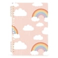 Cartoon Rainbow Clouds Pastel Background Notebook Detachable Coil ...