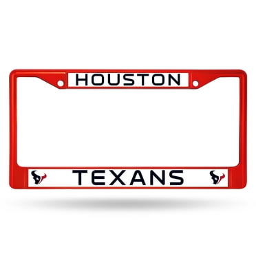 NFL Houston Texans Team Chrome License Plate Frame with Decal Set ...
