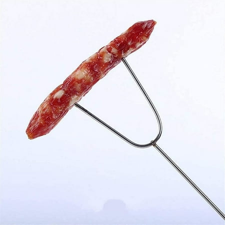 10 Pack304 Stainless Steel U Shaped Wooden Handle Grilled Meat Pin ...