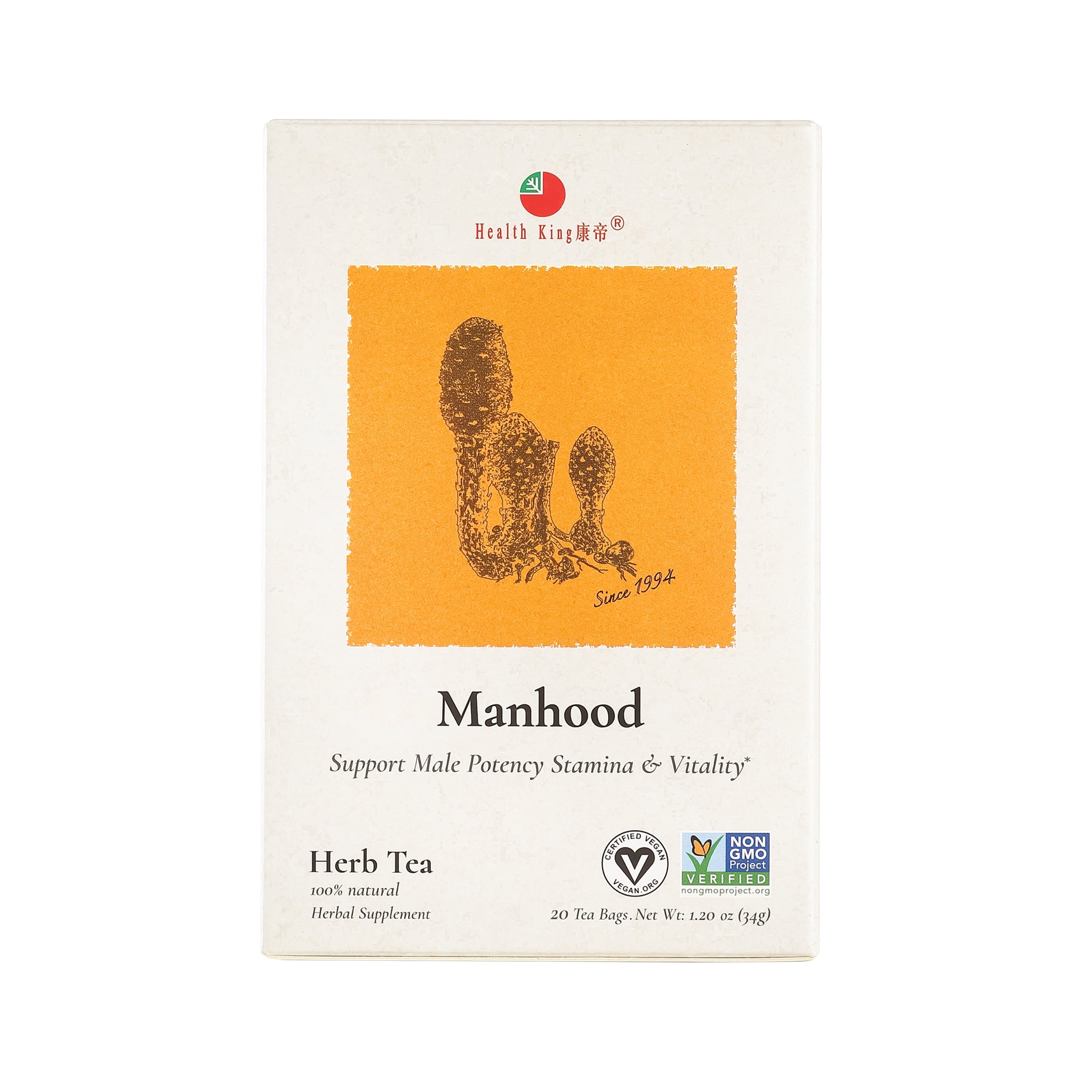 Health King Manhood Herb Tea, Tea Bags, 20 Count - Walmart.com