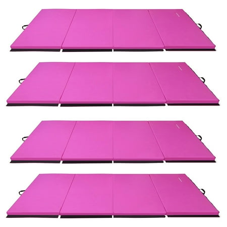 BalanceFrom Fitness 120 x 48" High Density Gymnastics Mat, Pink (4 Pack ...