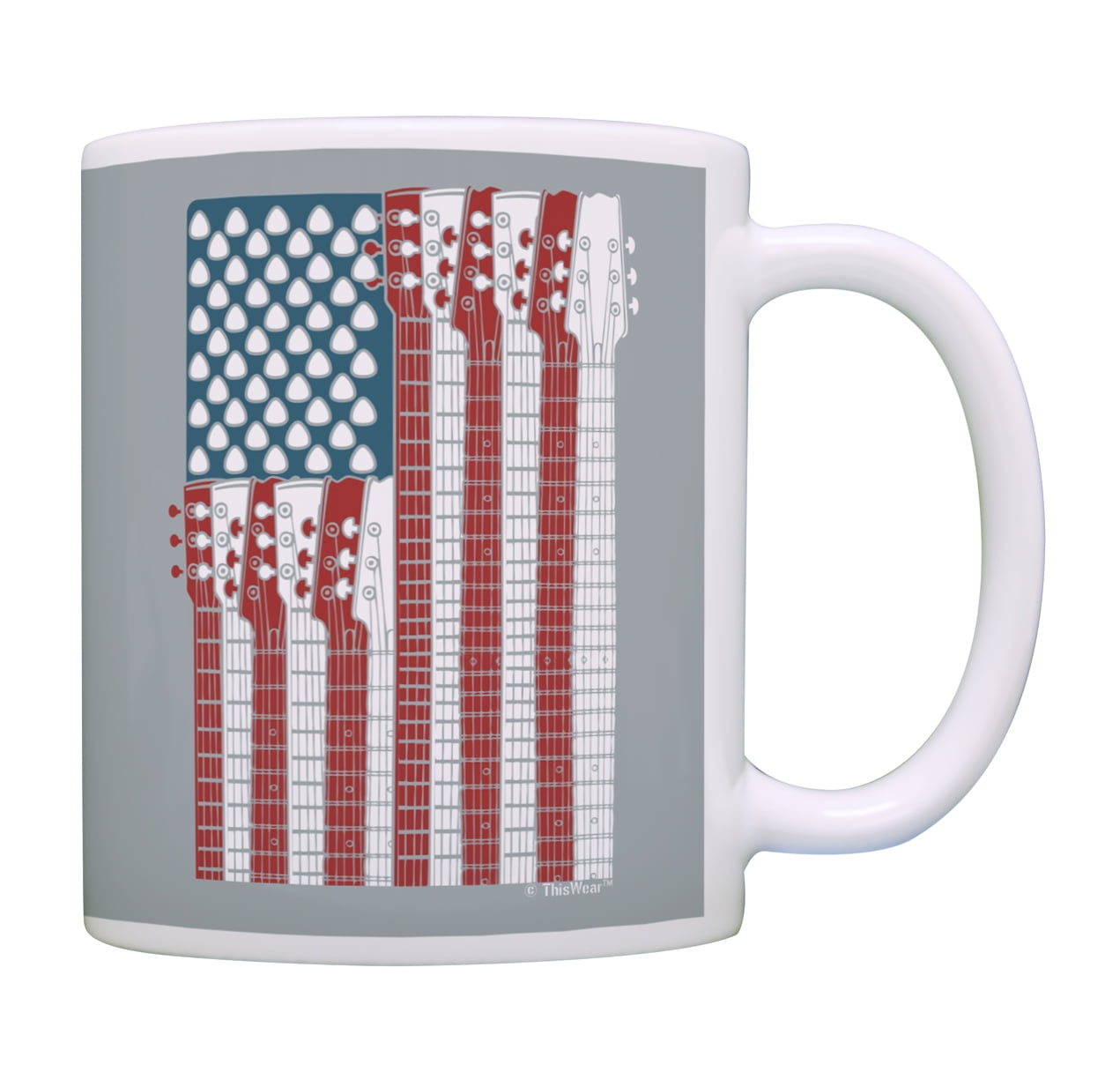 ThisWear Music Lovers Gifts Guitar American Flag Mug Guitar Mug Music ...