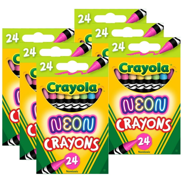 Crayola® Neon Crayons, 24 Colors per Pack, 6 Packs - Walmart.com ...