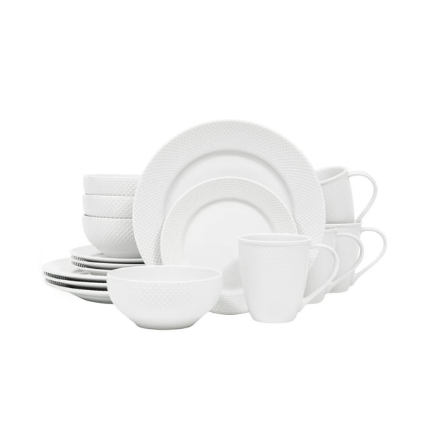 Sango: Callista White 16 Piece Dinnerware Set, Including 4 Dinner ...