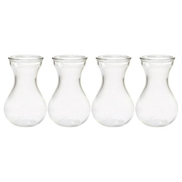 Glasseam Clear Bud Vases, Modern Round Small Glass Cylinder, Set of 6 ...