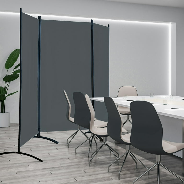 Portable Curtain Room Dividers 4 Panel Bamboo Room Divider, 6 Ft Tall