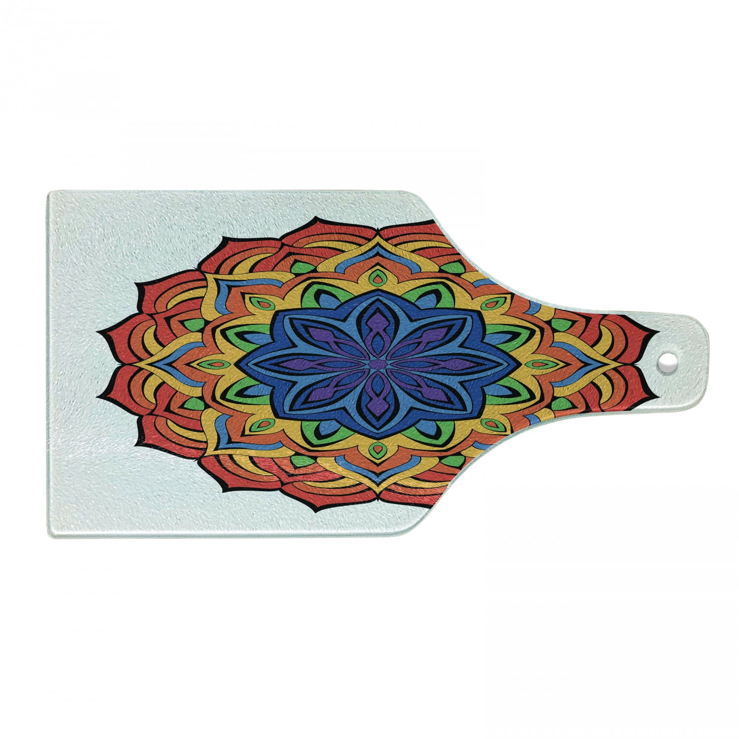 Rainbow Mandala Cutting Board, Cinnamon Flower Motif Bohemian Mandala ...