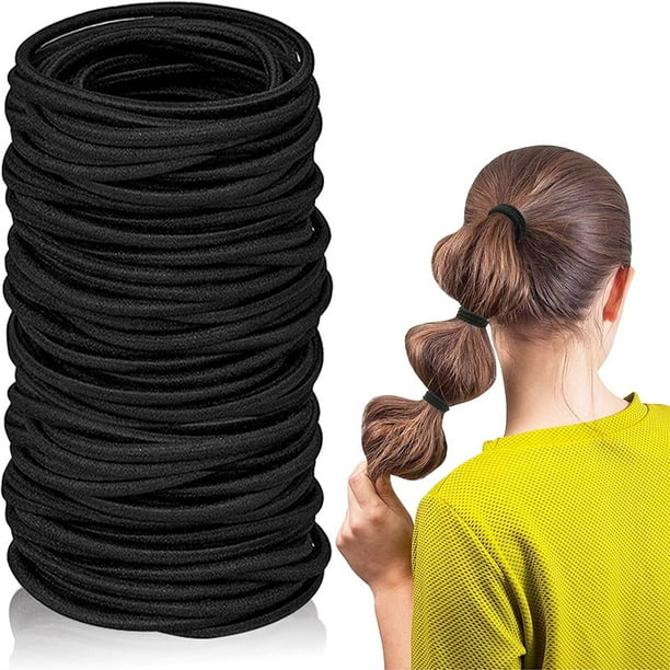 Casewin Elastic Hair Ties, 50Pcs Black Hair Ties for Women Ponytail ...