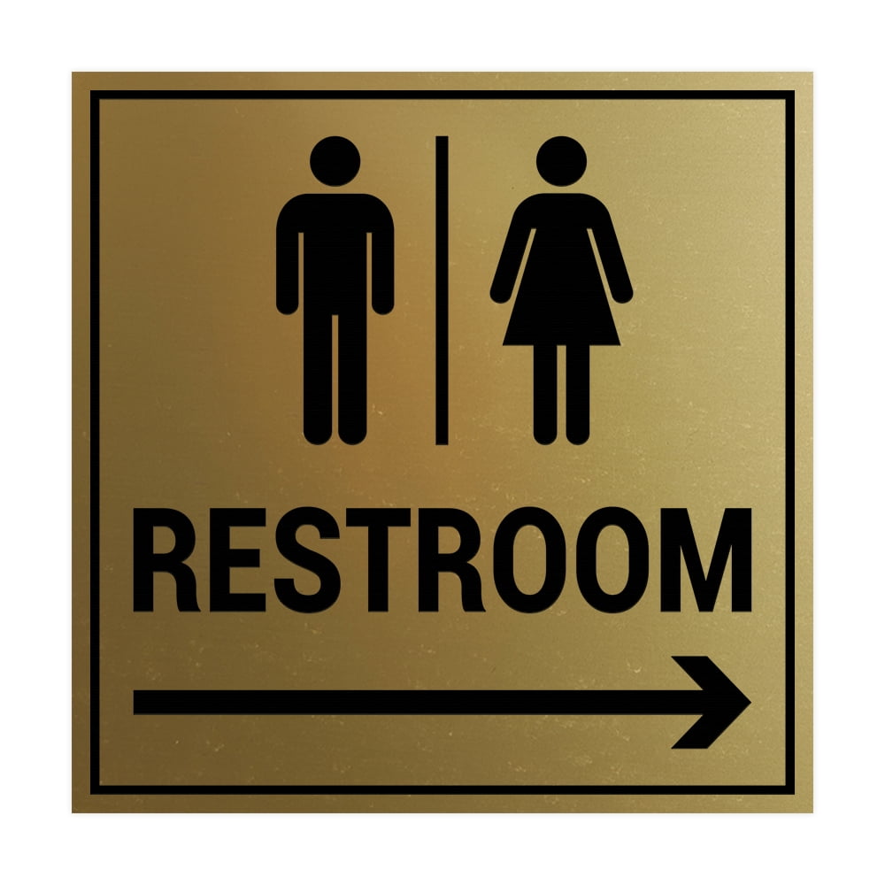 Square Restroom Sign (Brushed Gold) - Large - Walmart.com