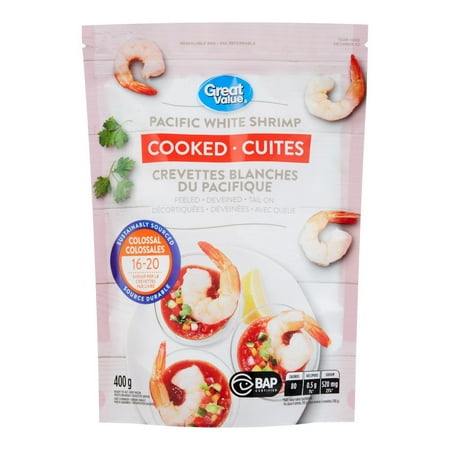 Great Value Cooked Colossal Pacific White Shrimp - Walmart.ca