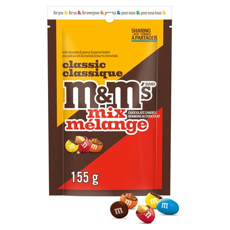 M&M'S, Classic Mix, Milk Chocolate Candies, Sharing Bag, 155 g, E-M&MS ...