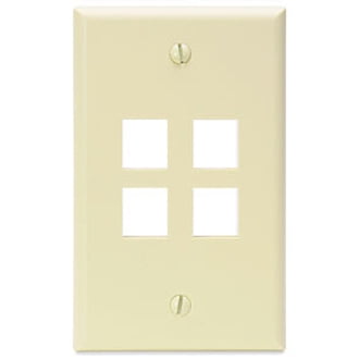 Leviton QuickPort 4 Socket Faceplate - Walmart.com