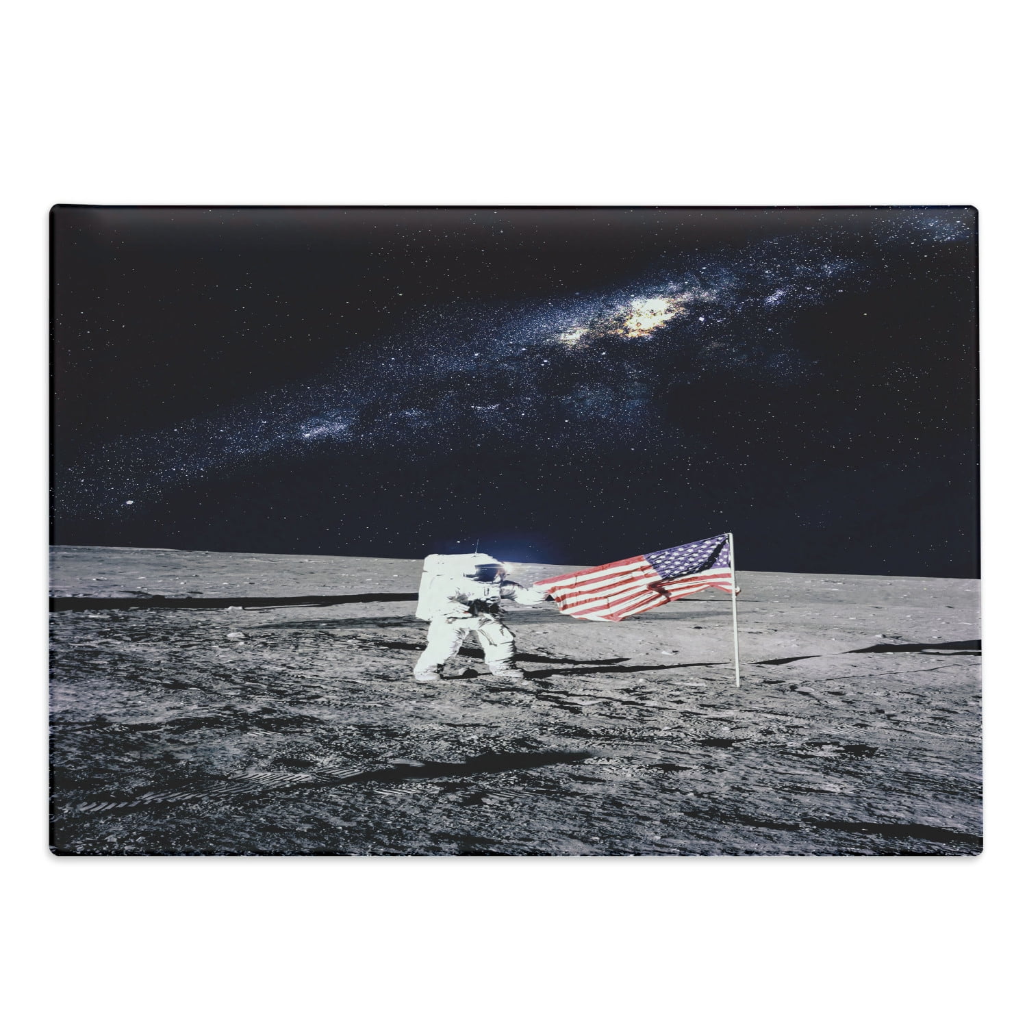 Outer Space Cutting Board, Moon Astronaut on Universe with American ...