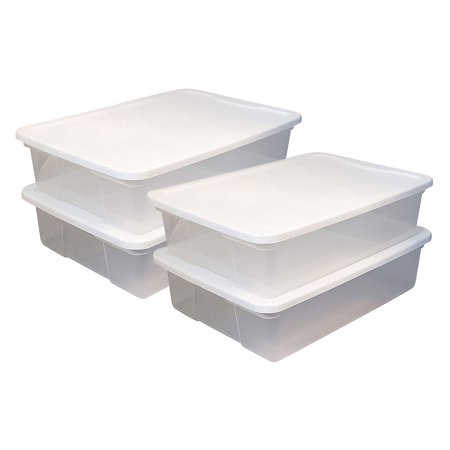 Homz 28 Qt Snaplock Clear Plastic Storage Container w/Secure Lid (4 ...