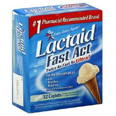 Lactaid Fast Act Lactase Enzyme Caplets, Digestive Aid for Lactose ...