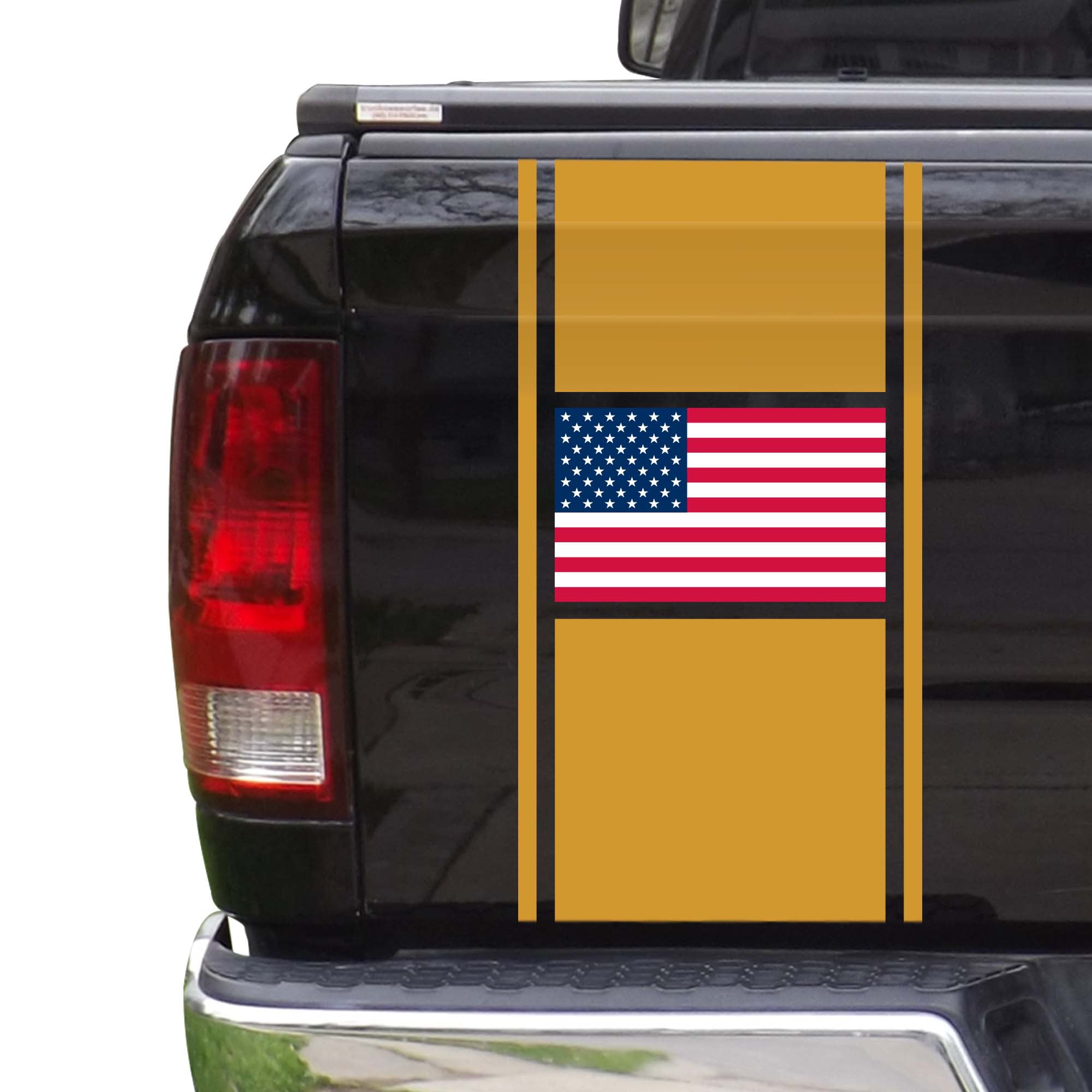 American USA Flag Racing Stripes Truck Tailgate Vinyl Decal Sticker ...