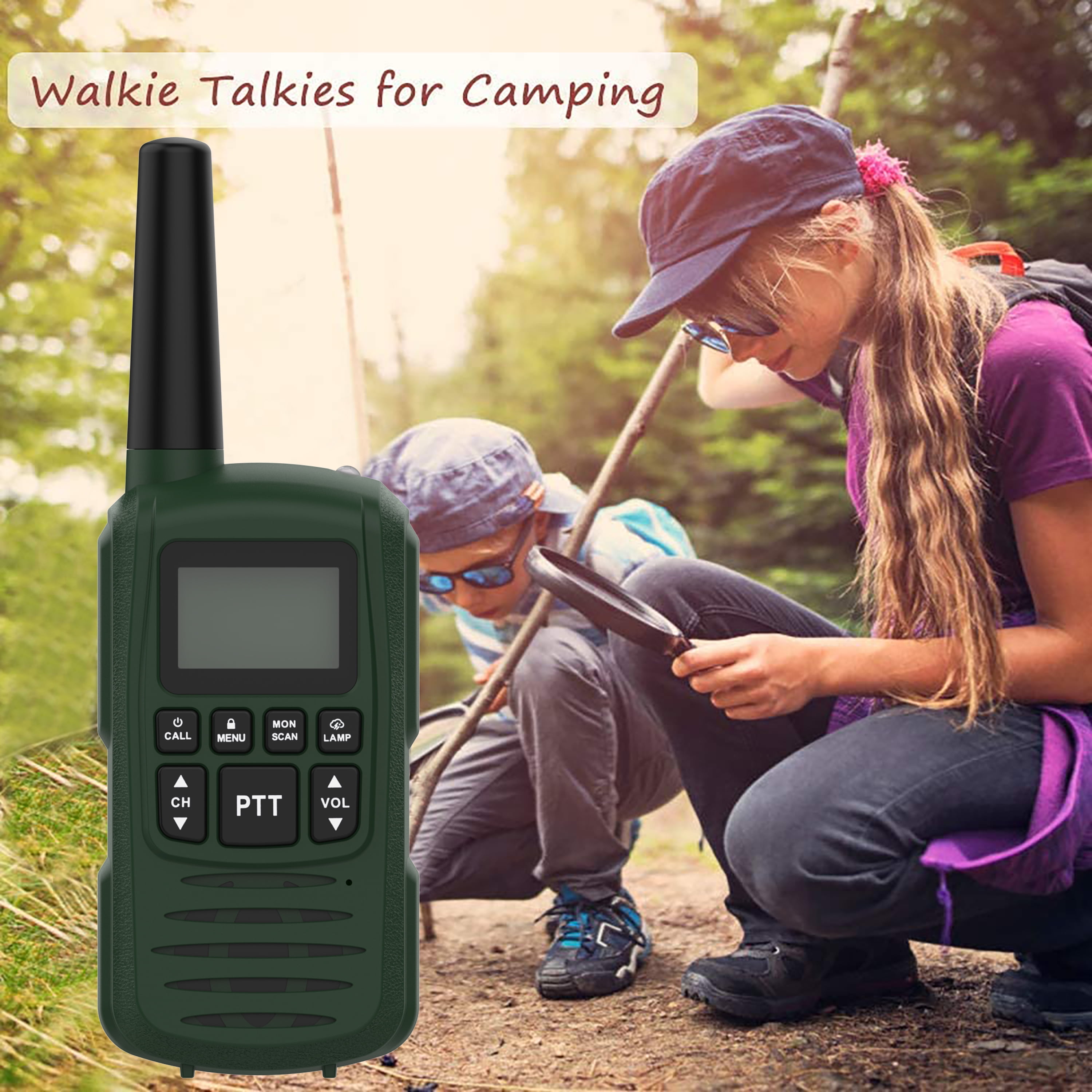 Ozark Trail Two way Walkie Talkie, IPX4, 22 Channel, Green, 2 Pack ...