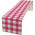 Buffalo Plaid Table Runner Hot Pink and White Kitchen Dinner Runner for ...