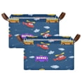 Cartoon Airplane and Car Pattern Collapsible Storage Bin Open Home ...