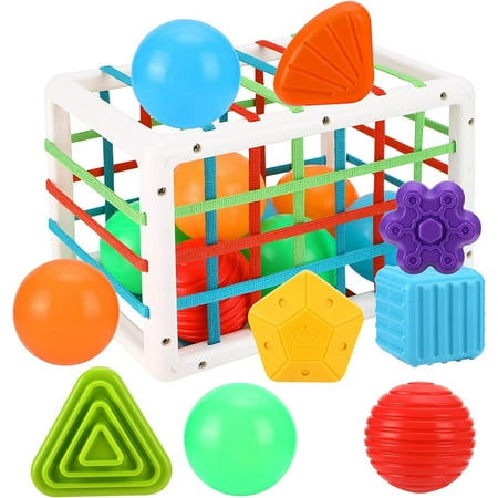 Baby Shape Sorting Toys, Colorful Elastic Bands Sensory Shape Sorter ...
