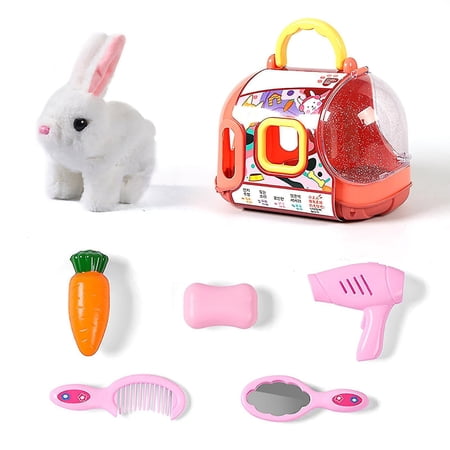 Electric Plush Rabbit Stuffed Bunny Interactive Soft Bunny Toy Mumble ...