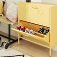 Novogratz Cache 2 Door Locker Style Metal Shoe Storage Cabinet, Yellow ...