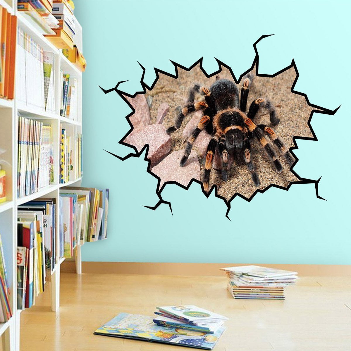 VWAQ Tarantula Wall Decals Decor Realistic Spider Stickers Hole In The ...