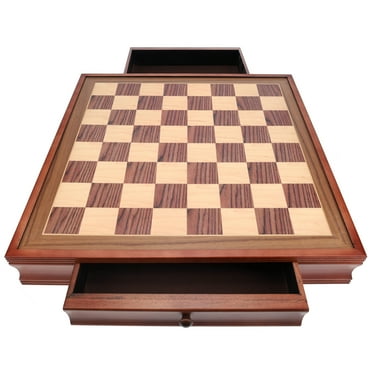 French Staunton Chess & Checkers Set - Weighted Pieces, Brown & Natural ...