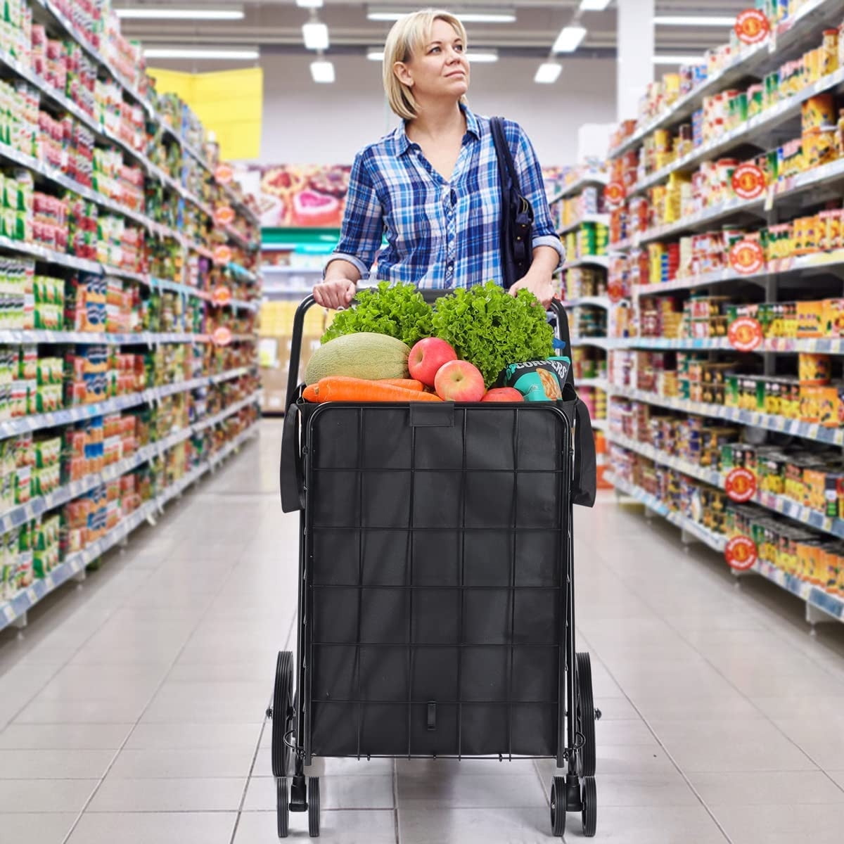 Click here for Qrinnovations Folding Grocery Basket Cart Shopping... prices
