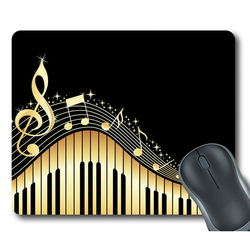 GCKG Musical Notes With Piano Mouse Pad Personalized Unique Rectangle ...