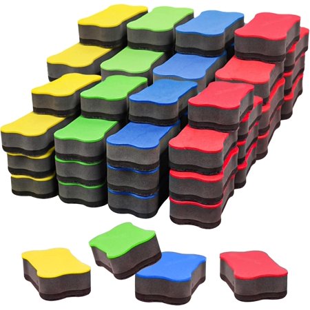 60 Pack White Board Erasers, Magnetic Whiteboard Dry Eraser, Bone Shaped Chalkboard Wiper for ...