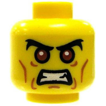 LEGO Minifigure Parts Angry Red Eyes, Baring Teeth Loose Head [Yellow ...