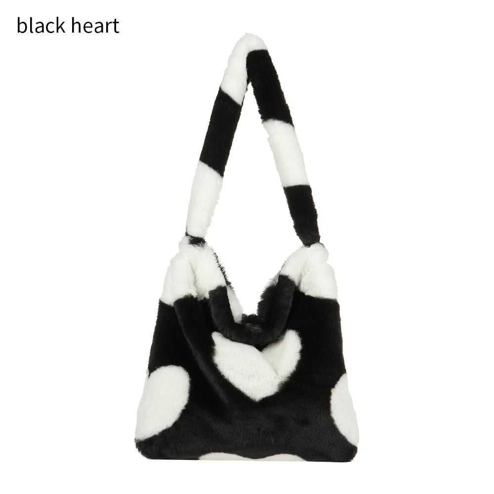 Fashion Autumn Plush Tote Female Shopping Bag Fluffy Shoulder Bag Top ...