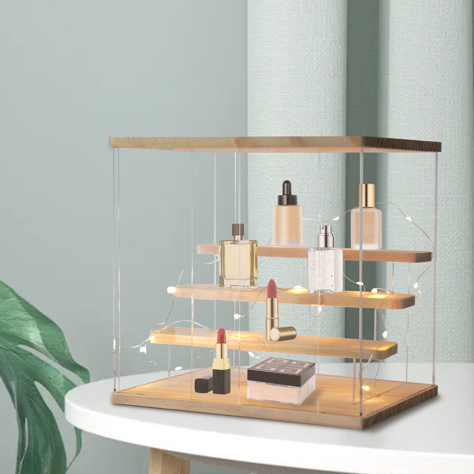 Fichiouy 3 Tiers Acrylic Display Case Dustproof Box Countertop ...