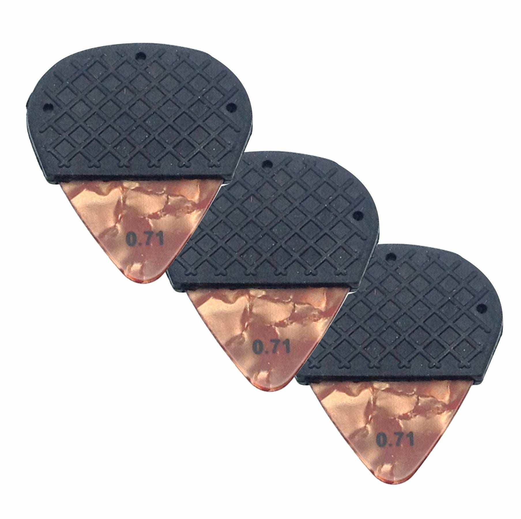 Celluloid Guitar Pick with Removable Dynamic Knurl Rubber Grip Size: 0. ...