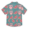 Dailycode Small Short Sleeve Button Down Shirts Cute Owl and Watermelon ...
