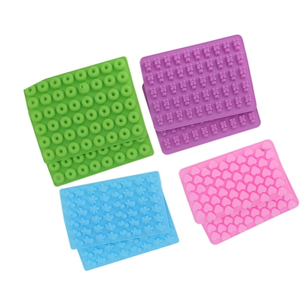 Mini Bear Candy , 10pcs Reusable Candy Molds 4 Shapes with 2 Droppers ...