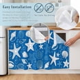 Blue Summer Cabinet Curtains 35" W x 35" L Starfish Shell Bubble ...