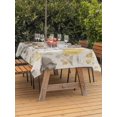 60x102 Rectangle Tablecloth, Yellow Grey Botanical Outdoor Tablecloth ...