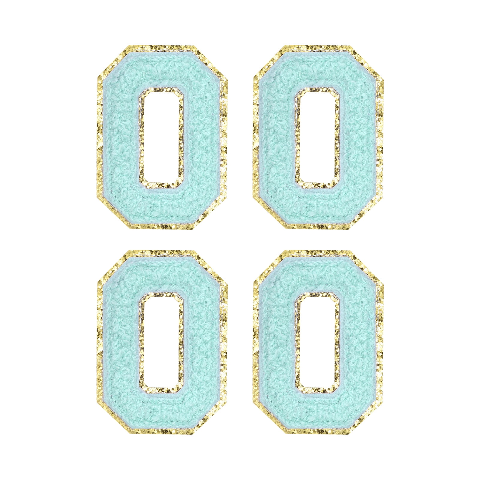 Uxcell Chenille Letter Patches Iron on Letter Patches Blue Alphabet O ...