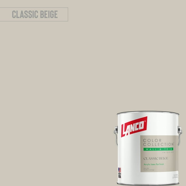 Lanco Color Collection Flat Interior Wall & Trim Paint, Classic Beige ...