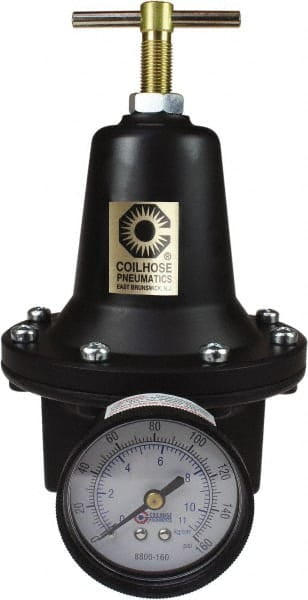 1/4 NPT Port, 40 CFM, Cast Aluminum Heavy-Duty T-Handle Regulator ...