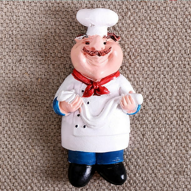 Home Creative 3D Magnetic Chef Cartoon Fridge Magnets Note Holder ...