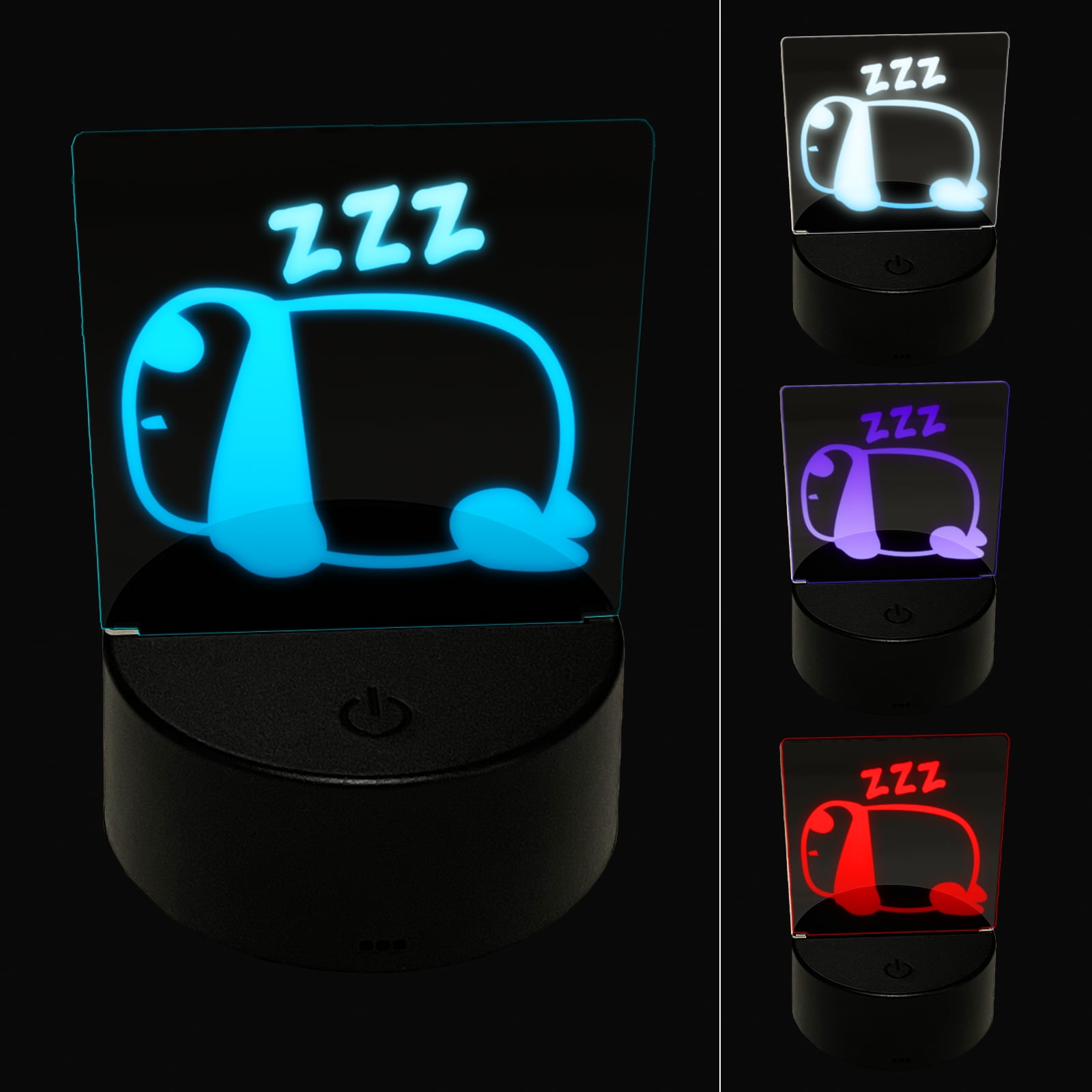 Very Tired Panda Doodle Napping Sleeping Resting LED Night Light Sign ...