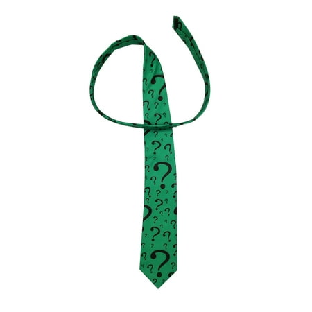 Riddler Necktie Question Marks Green Batman Villain Neck Tie Costume ...